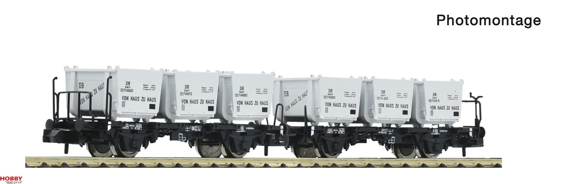Fleischmann DB Double Container Carrier Wagons (1pair) Schaal 1:160 (N ...