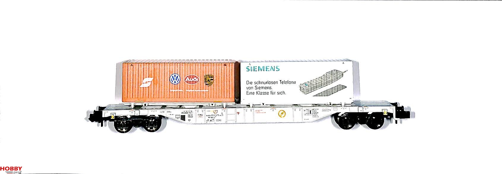 Minitrix Container loader with containers Siemens and VW/Audi/Porsche ...
